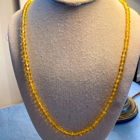 Jewelry | Vintage Amber Color Faceted Crystal Glass Slips Overhead ...